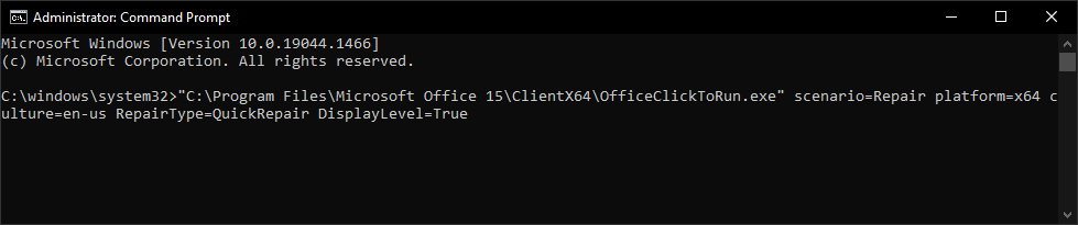Repair Office 360
